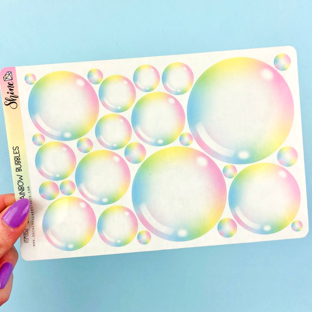 Clear Rainbow Bubbles Stickers ECLP Bullet Journal Bujo Bullet ...