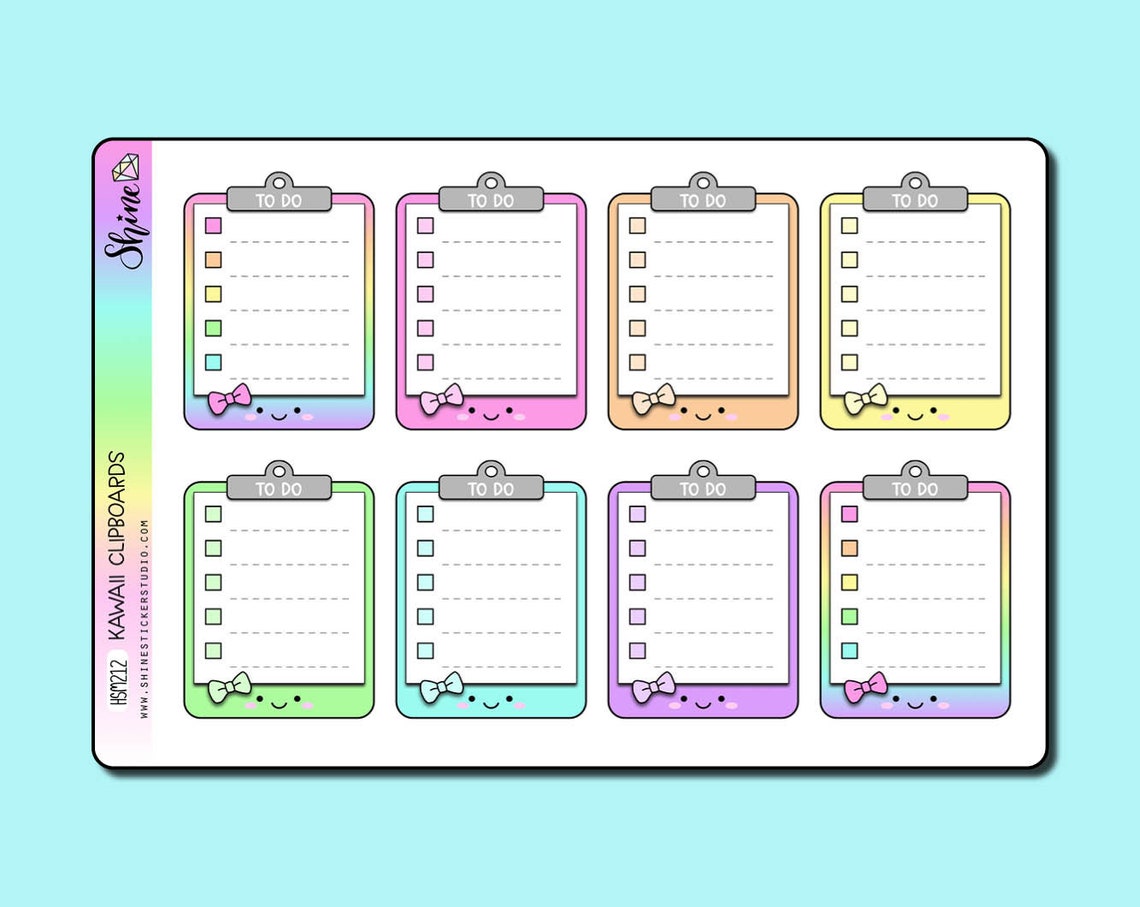 To Do Clipboard Stickers Planner Stickers Cute Stickers - Etsy