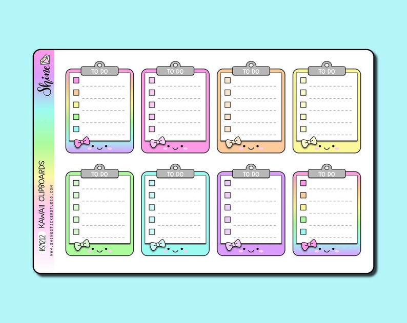 To Do Clipboard Stickers Planner Stickers Cute Stickers - Etsy
