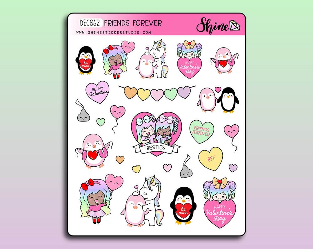 Friends Forever Deco Stickers Planner Stickers Cute Sticker - Etsy