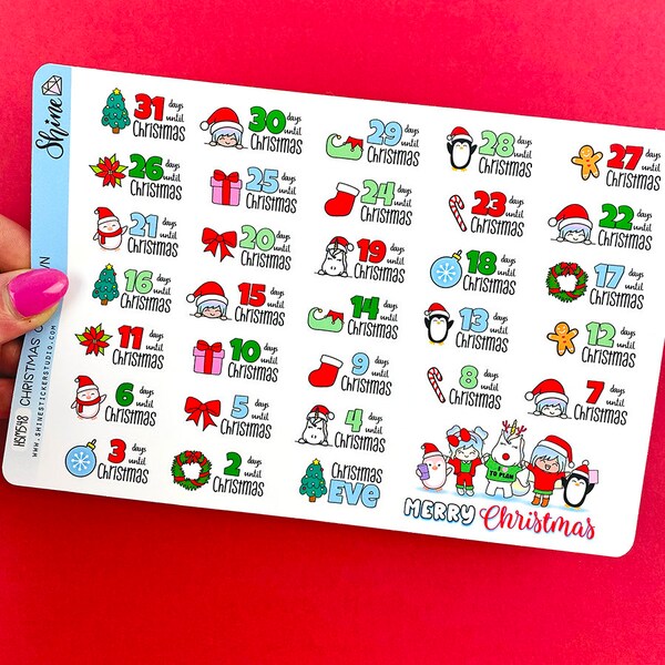 Christmas Countdown Stickers - Etsy