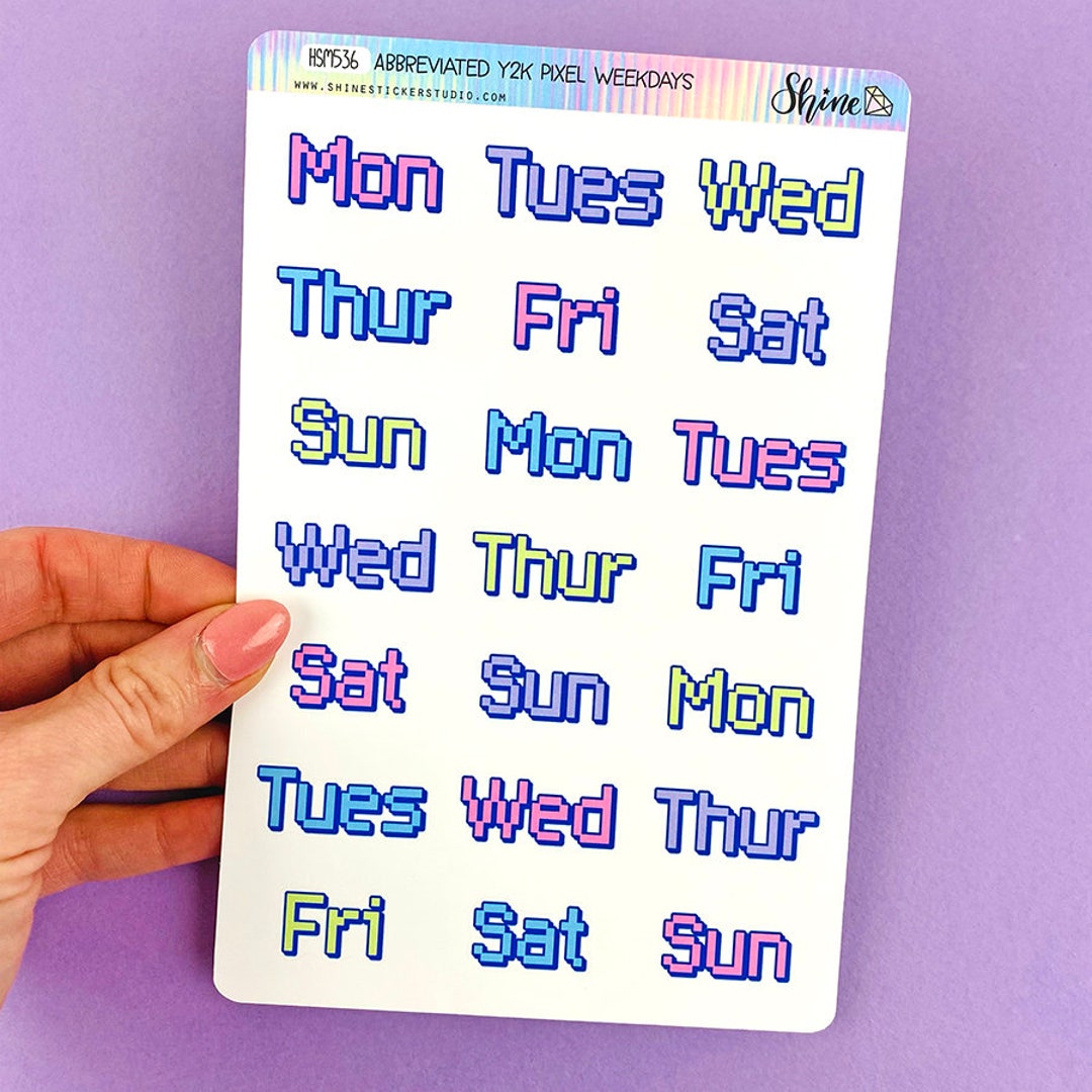 Y2K Pixel Date Numbers Planner Sticker Recollections Happy Planner ...