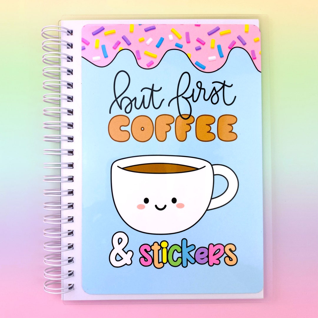 Coffee Time Reusable Sticker Book - Cute Kawaii Coffee Reusable Sticker ...