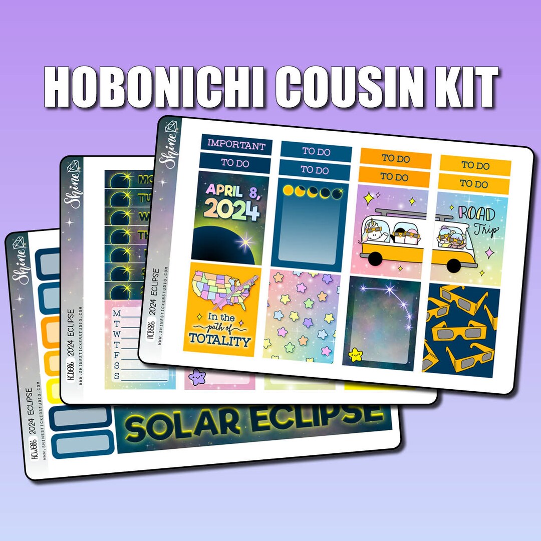 2024 Eclipse Hobonichi Cousin Sticker Kit Planner Stickers Bullet ...