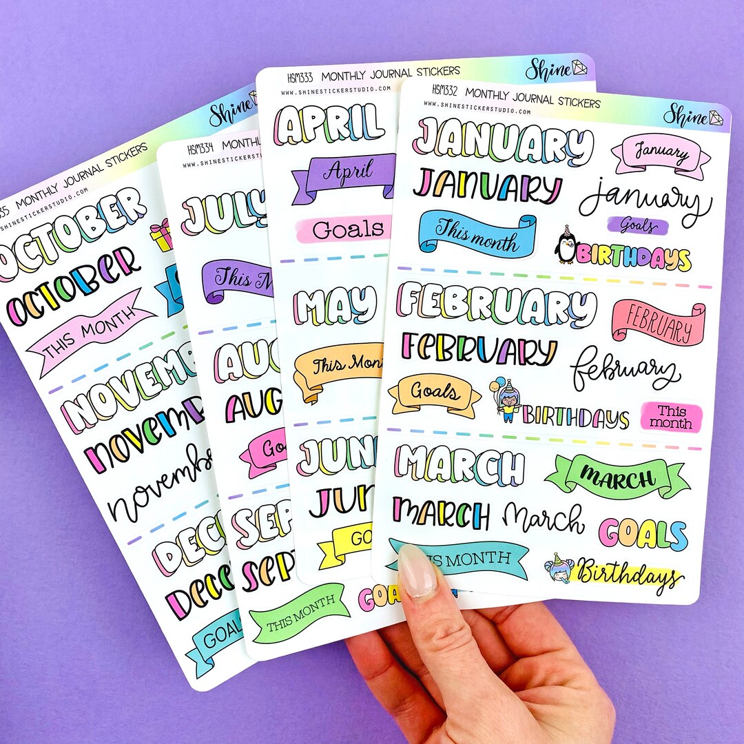 Monthly Journal Stickers - Planner Sticker Hobonichi Happy Planner ...