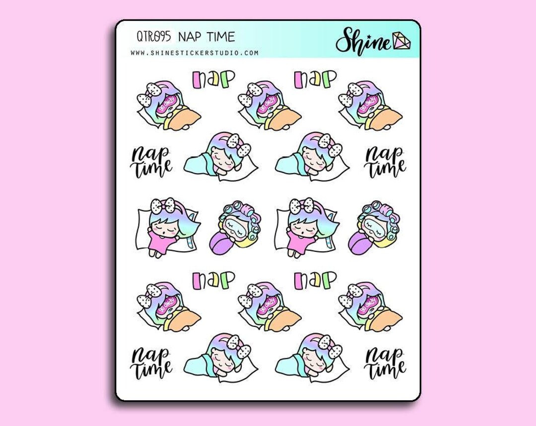 Nap Time Luna Stickers - Planner Stickers Cute Emoji Character Girl ...