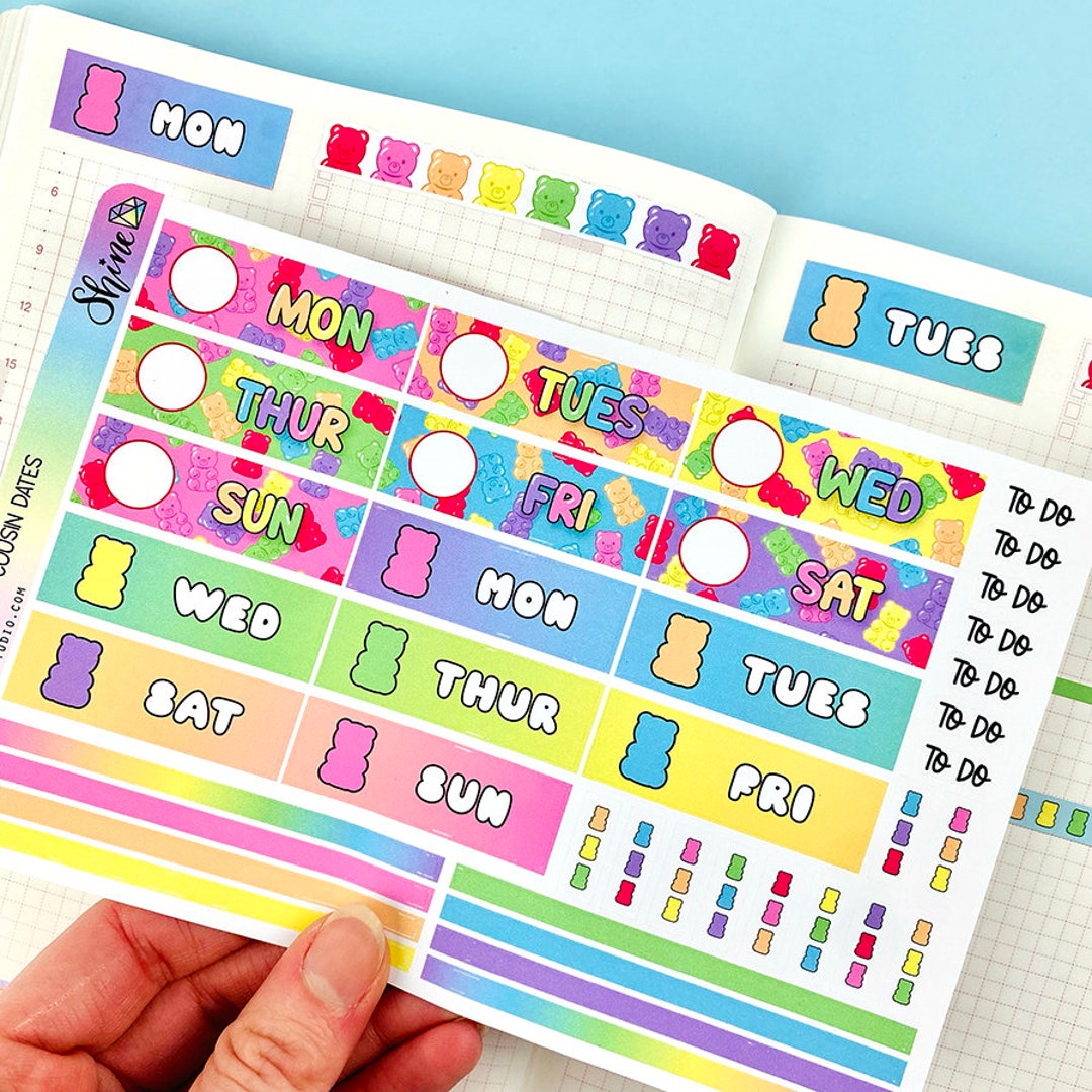 Gummy Bears Cousin Daily Date Cover Planner Stickers Hobonichi Standard ...