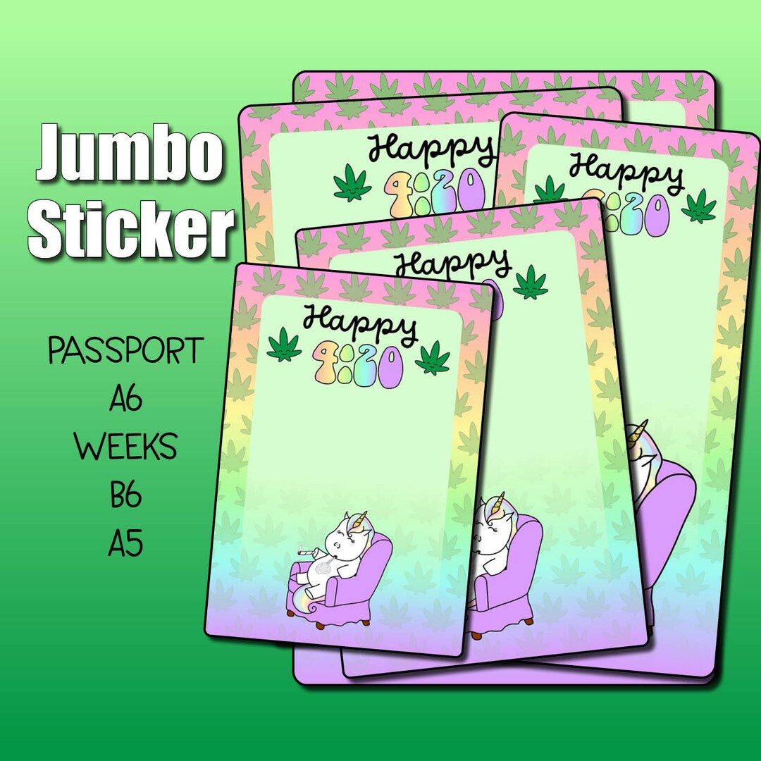 420 With Star Jumbo Sticker Bullet Journaling Stickers Hobonichi Full ...