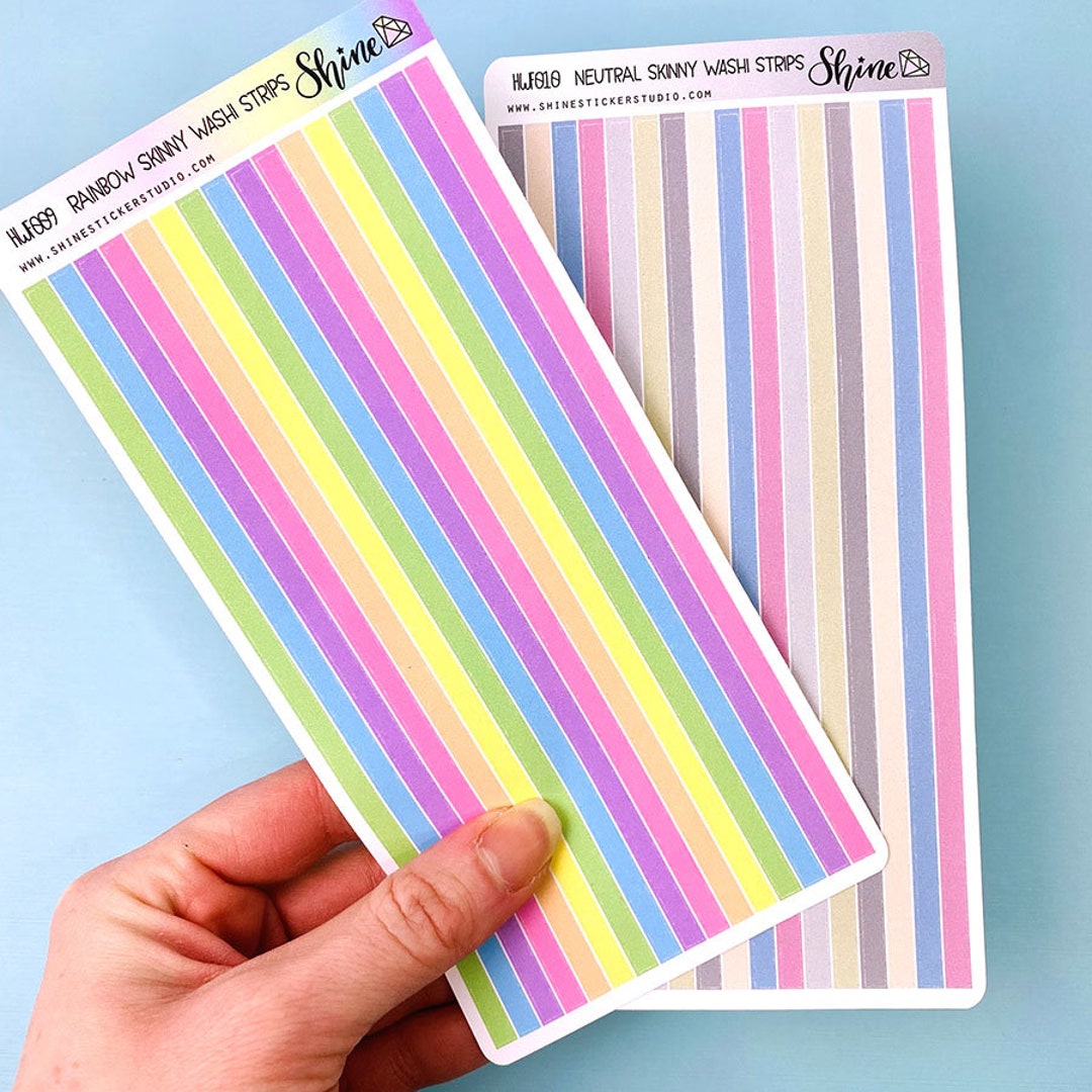 Skinny Washi Strip Stickers Erin Condren ECLP Stickers Happy Planner ...