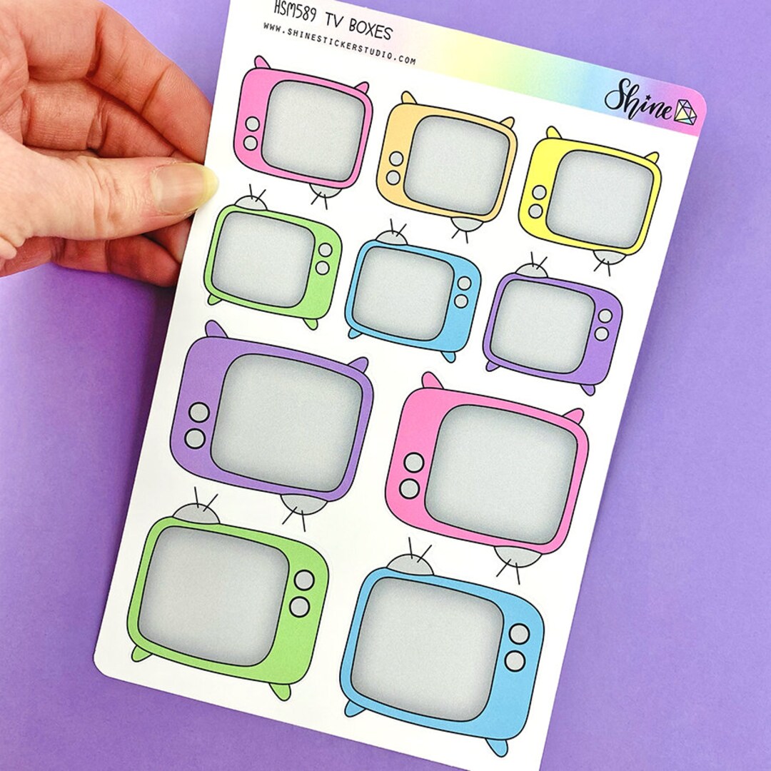 Large TV Box Stickers ECLP Happy Planner Recollections Bullet Journal ...
