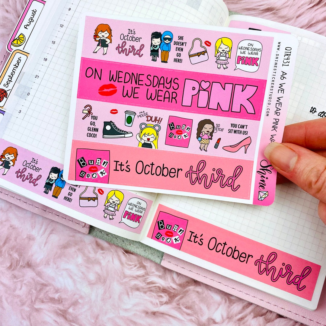 A6 We Wear Pink Washi Strip Stickers Planner Stickers - Etsy