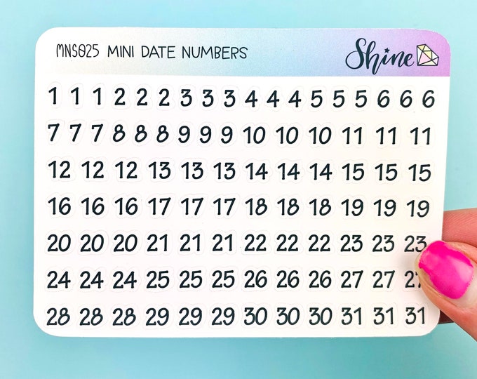 Color Choice - Tiny Date Stickers - Countdown Stickers - Small Number ...