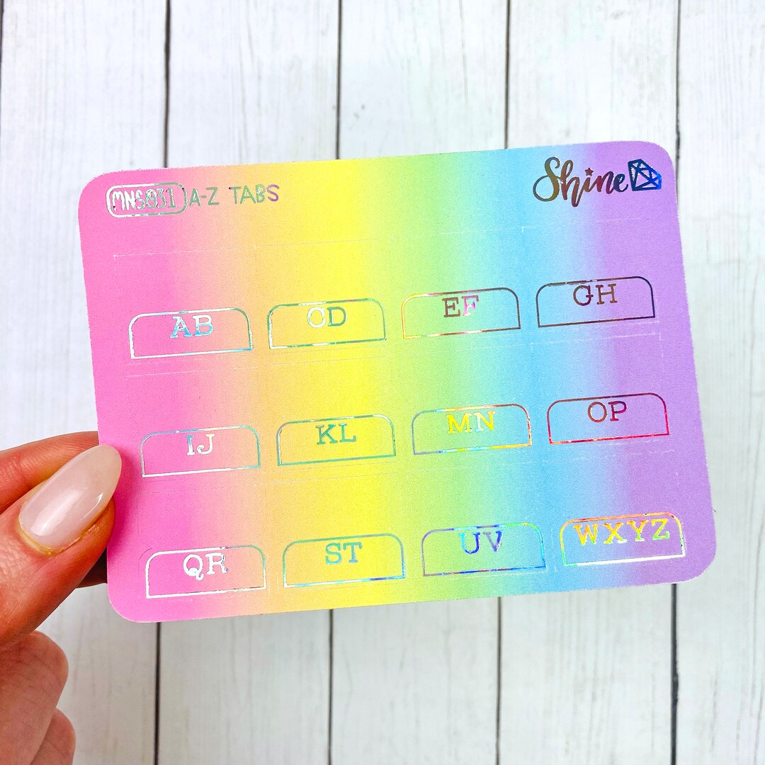 FOIL Rainbow A-Z Alphabet Section Tabs Erin Condren Life Planner Tab ...