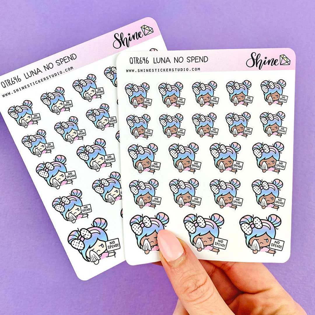 Luna No Spend Stickers Budget Planner Stickers Happy Planner - Etsy
