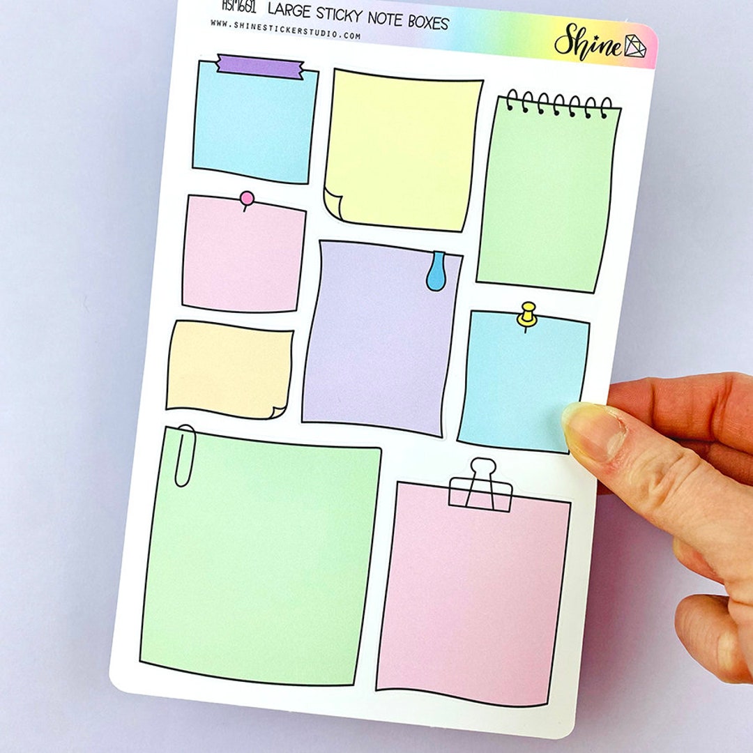 Large Sticky Note Box Stickers - ECLP - Happy Planner - Recollections ...