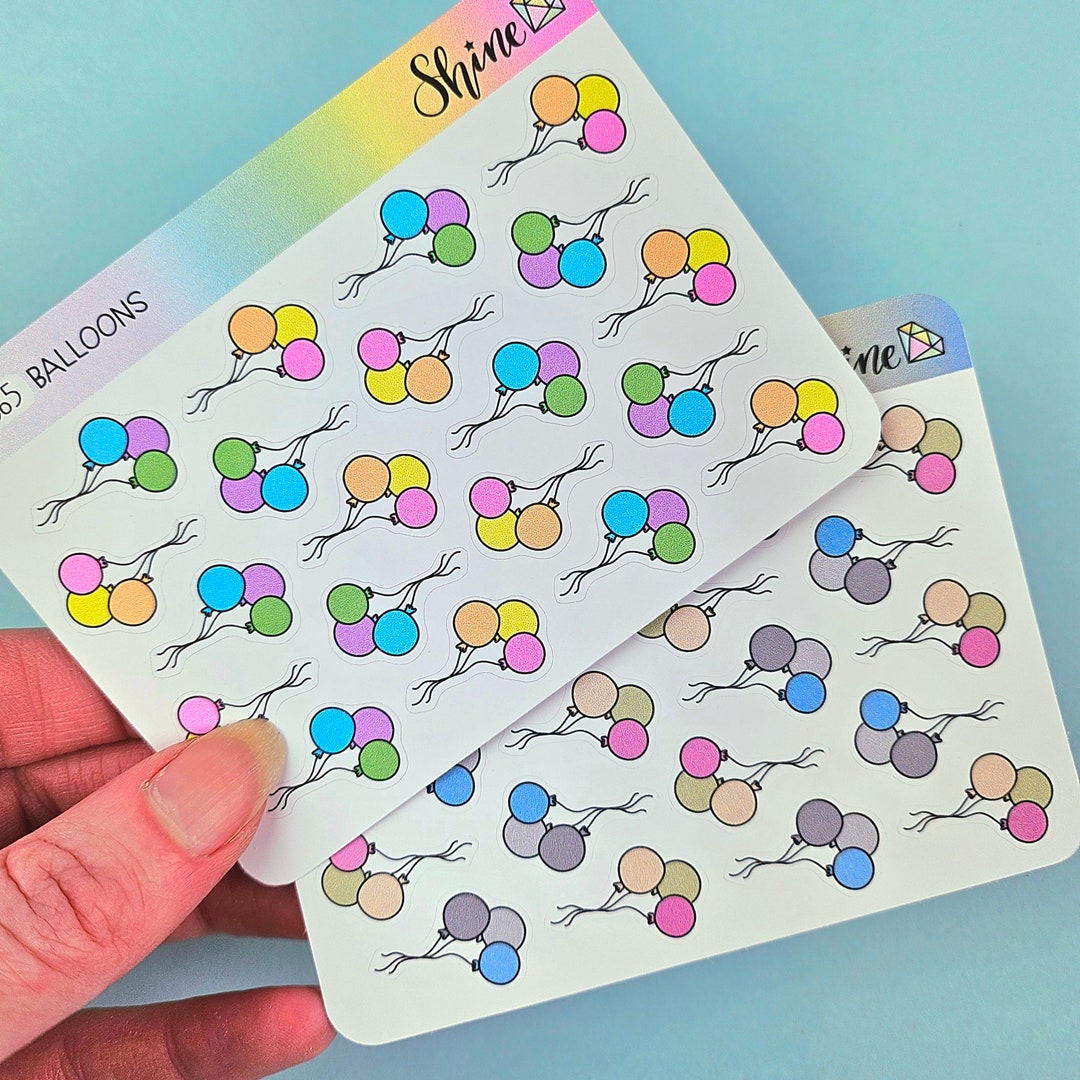 Balloons Mini Sheet - Erin Condren Life Planner Stickers ECLP Stickers ...
