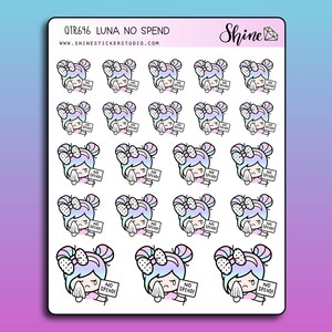Luna No Spend Stickers Budget Planner Stickers Happy Planner - Etsy