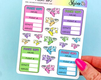 12 Cute Flight Tracker/holiday/vacation Planner Stickers - Etsy