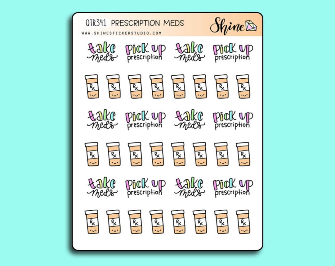 Prescription Medication Stickers - Planner Stickers Functional Stickers ...