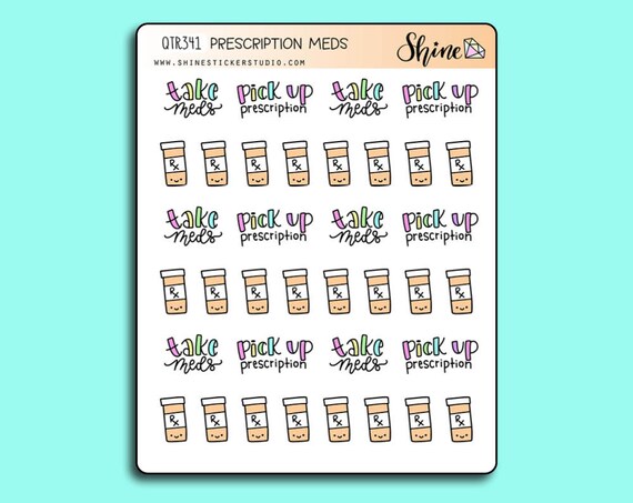 Prescription Medication Stickers Planner Stickers Functional - Etsy