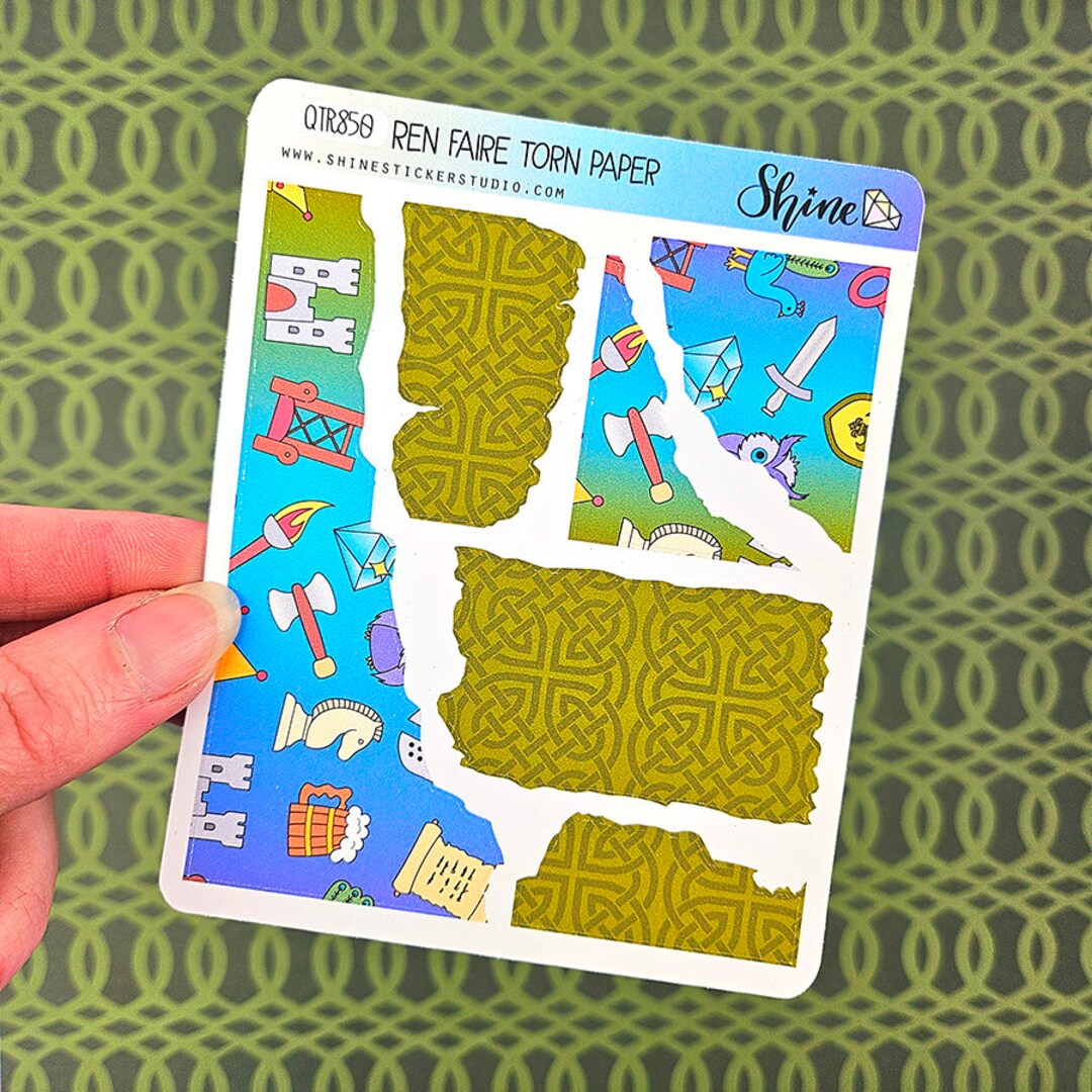 Ren Faire Torn Paper Stickers Planner Stickers Hobonichi A6 Bullet ...