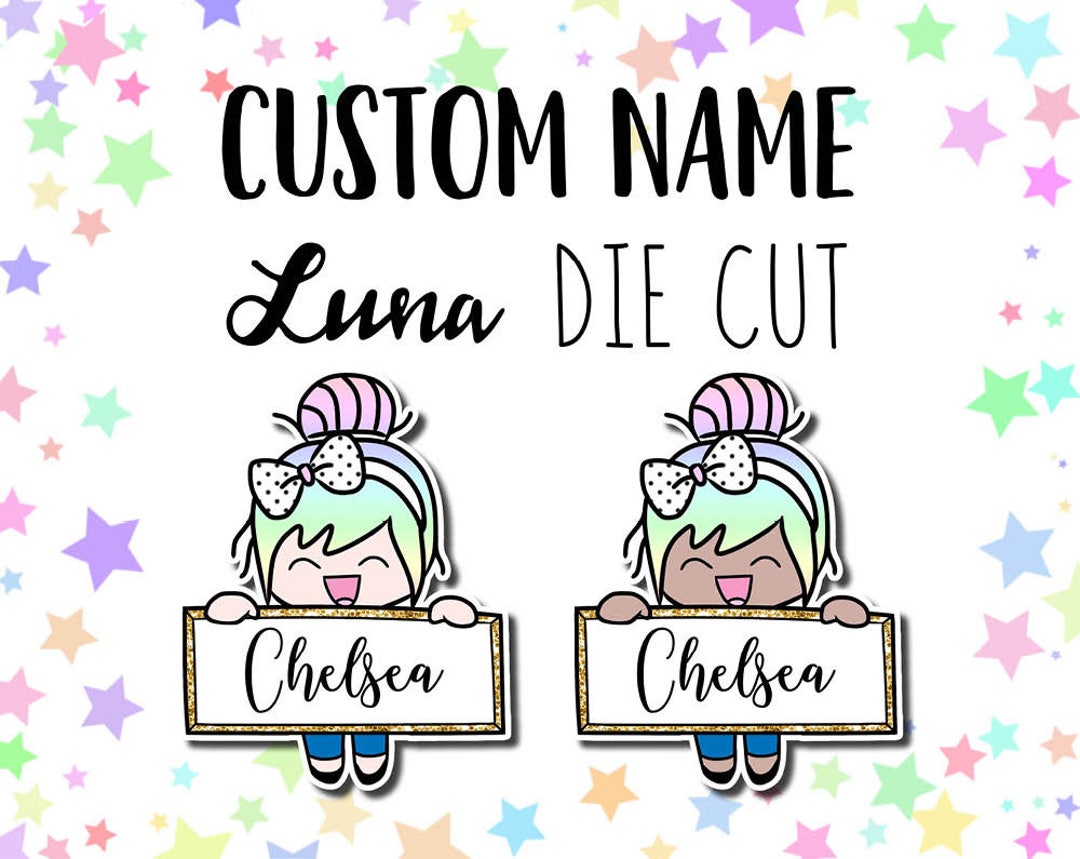 Custom Name Luna STICKER DIE CUT - Traveler's Notebook Scrapbook Die ...