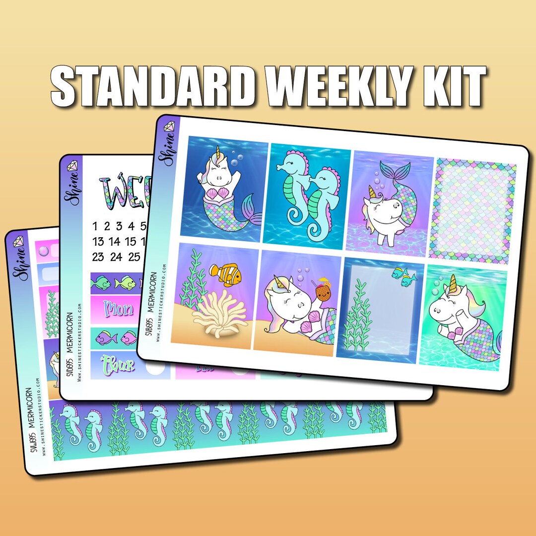 Mermicorn Standard Weekly Planner Sticker Kit Bullet Journal Happy ...
