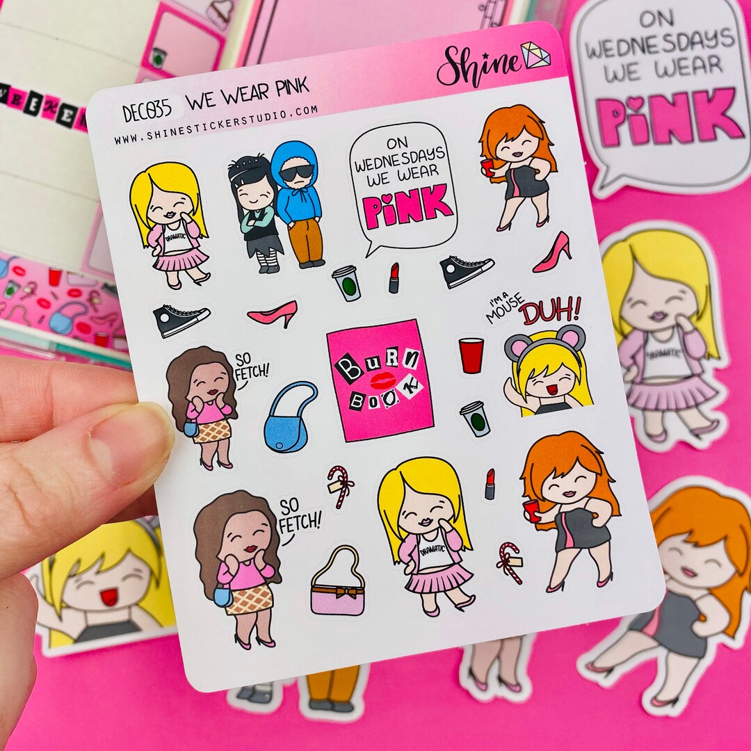 We Wear Pink Deco Stickers Planner Stickers Cute Sticker Happy Planner ...