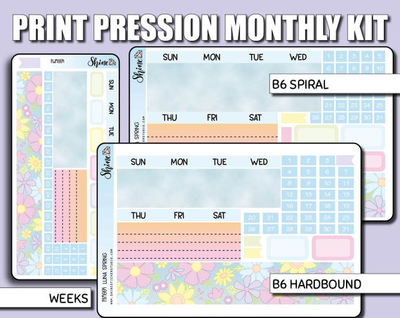 Papercraft Stickers for Print Pression Weeks Monthly Kit PP WEEKS Craft ...