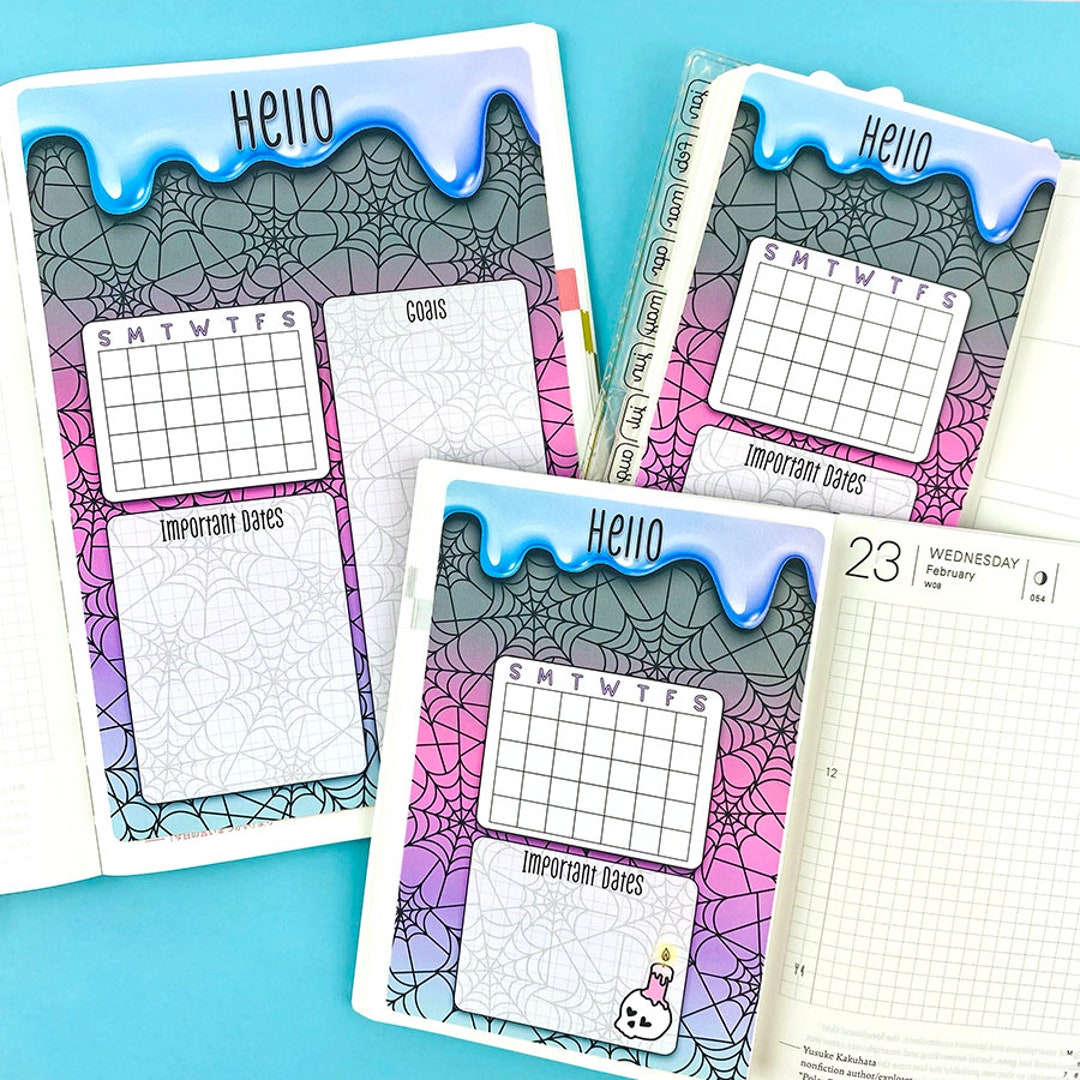 Undated Pastel Goth Monthly Jumbo Sticker Bullet Journaling Stickers ...