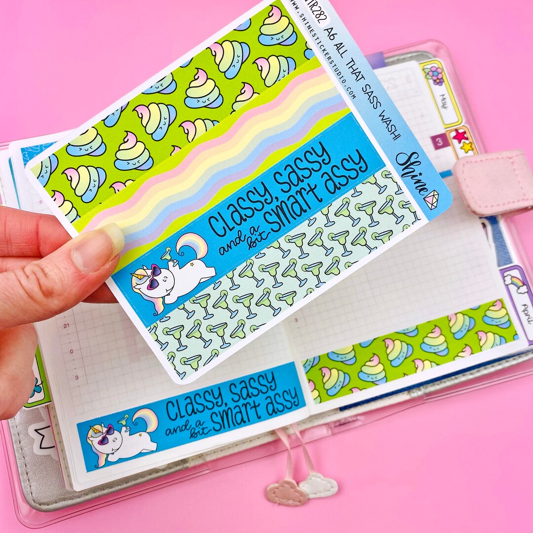 A6 All That Sass Washi Strip Stickers Planner Stickers - Etsy