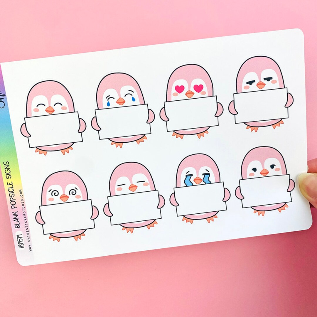 Blank Popsicle Signs Box Stickers ECLP Happy Planner Recollections ...