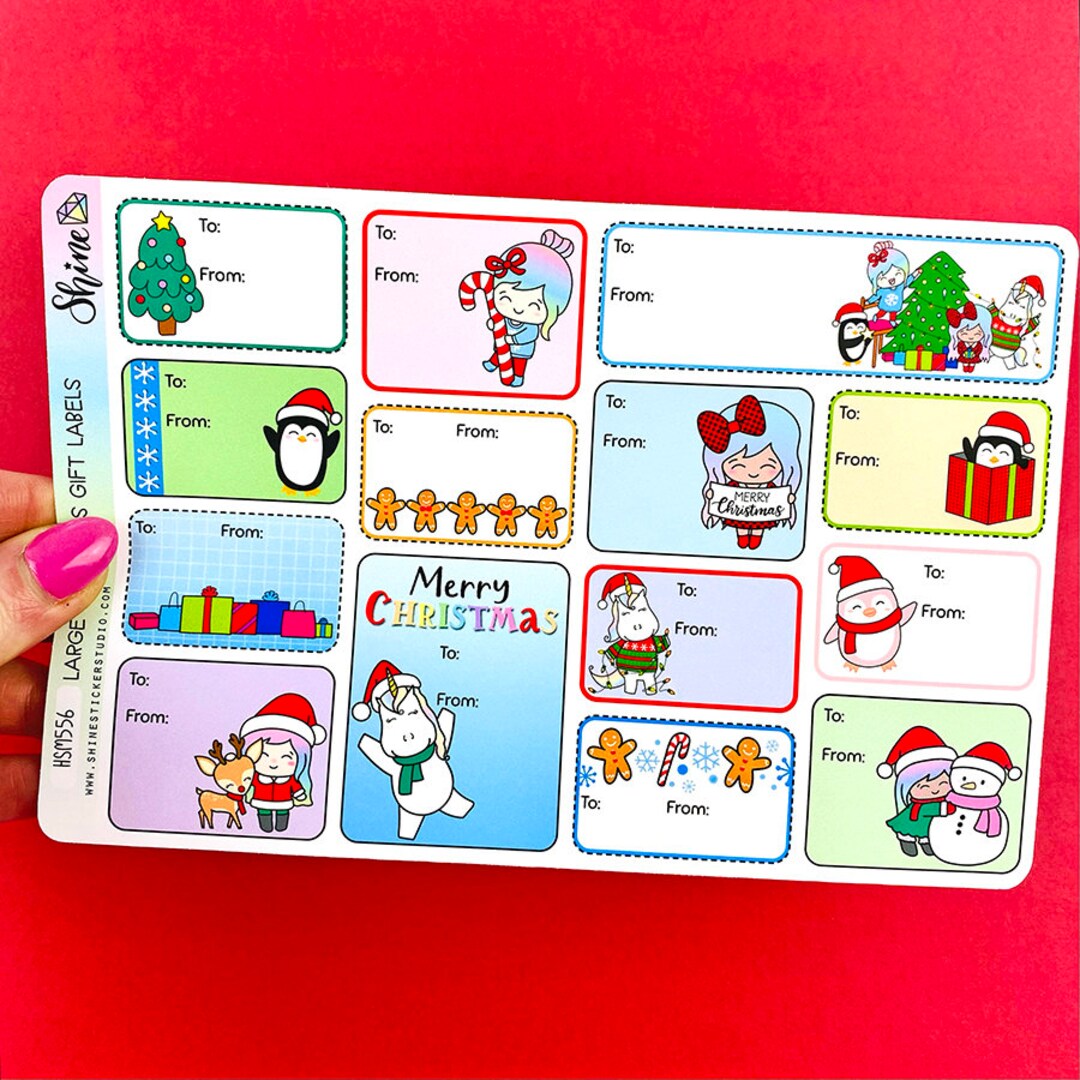 Large Christmas Gift Labels Planner Sticker Recollections Happy Planner ...