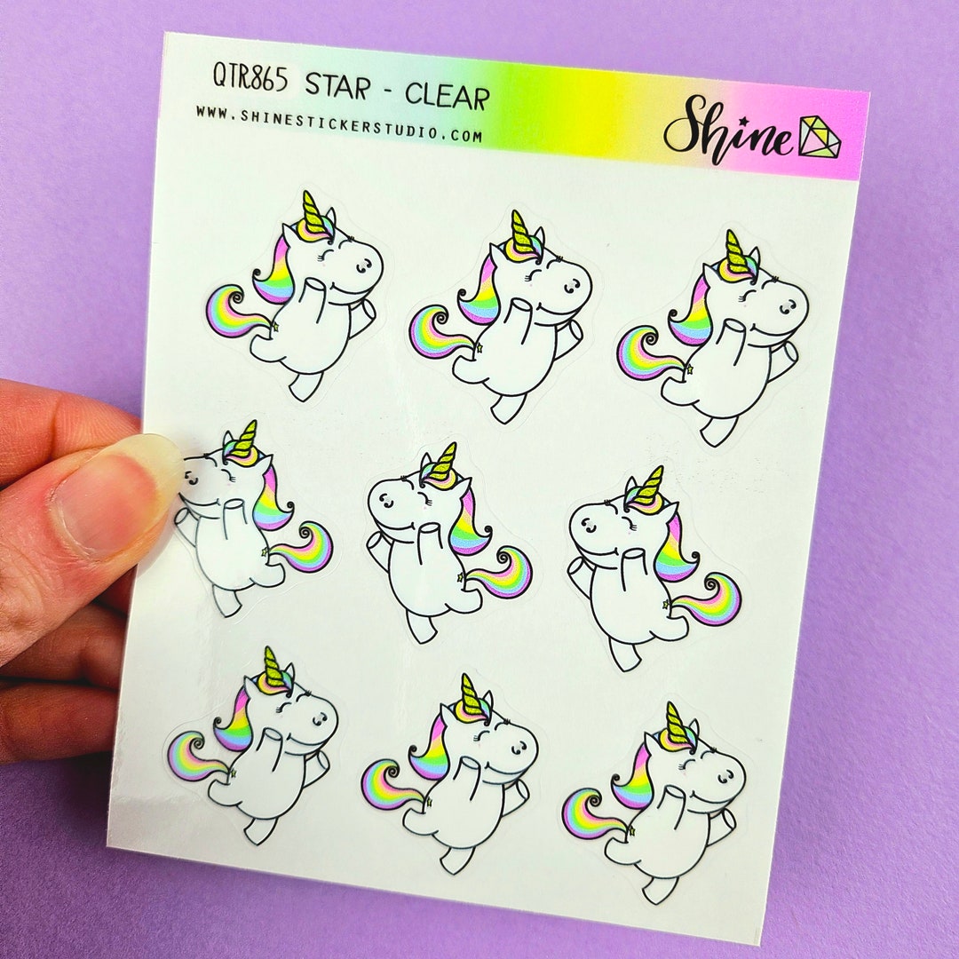 Clear Star the Unicorn Stickers Planner Stickers Star the Unicorn Deco ...