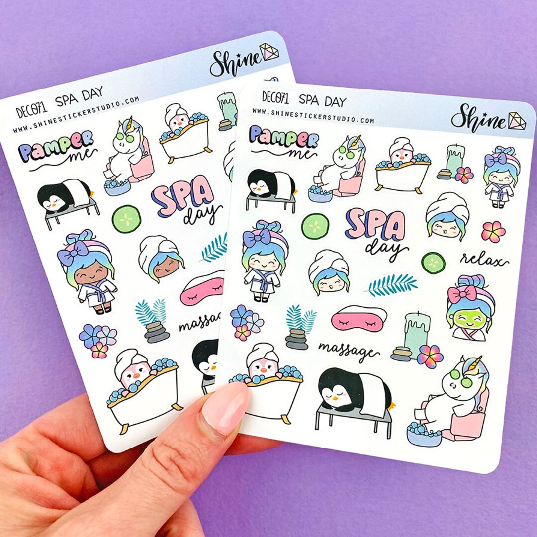 Spa Day Deco Stickers Planner Stickers Cute Sticker Happy Planner Life ...