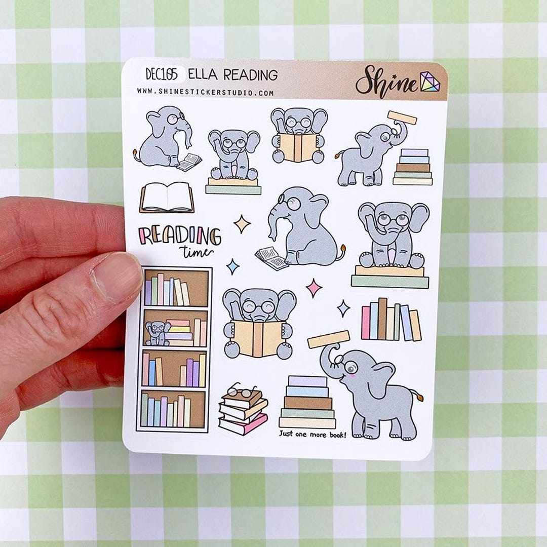 Ella the Elephant Reading Deco Planner Stickers - Etsy