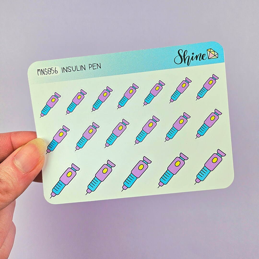 Insulin Pen Mini Sheet - Erin Condren Life Planner Stickers ECLP ...