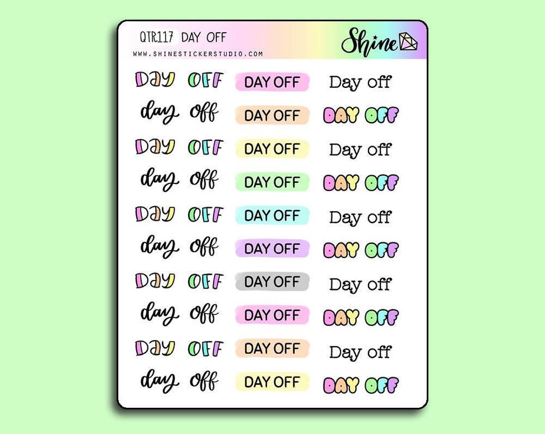 Day off Stickers - Planner Stickers Happy Planner Life Planner Print ...