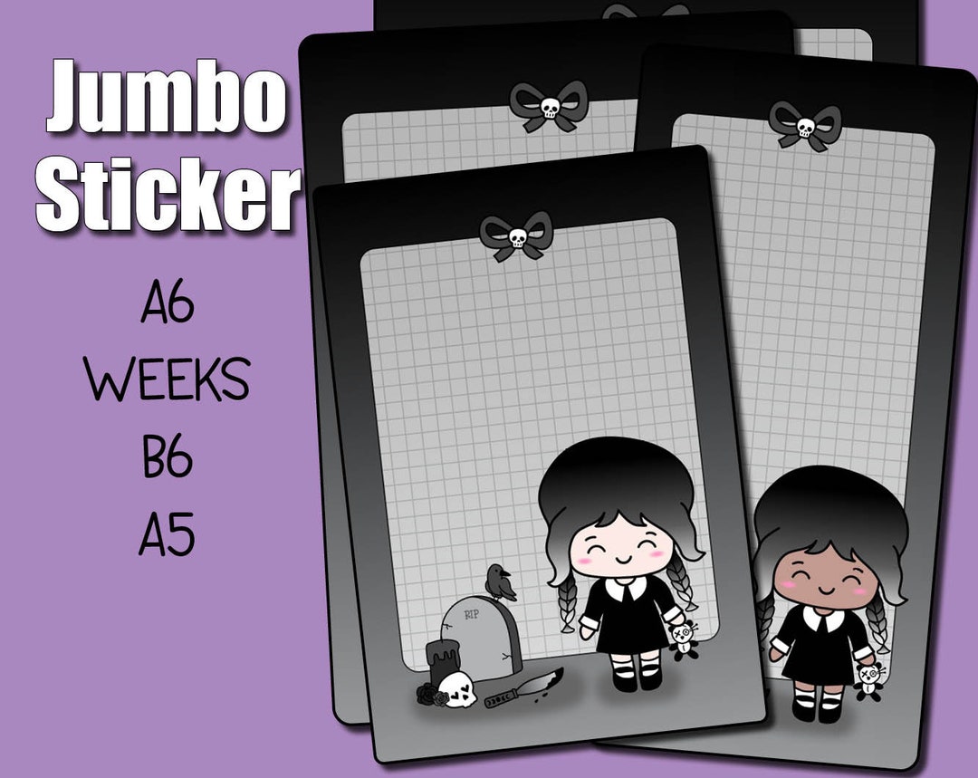 Goth Girl Jumbo Sticker Bullet Journaling Stickers Hobonichi Full Page ...