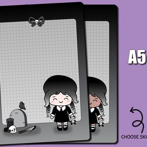 Goth Girl Jumbo Sticker Bullet Journaling Stickers Hobonichi Full Page ...