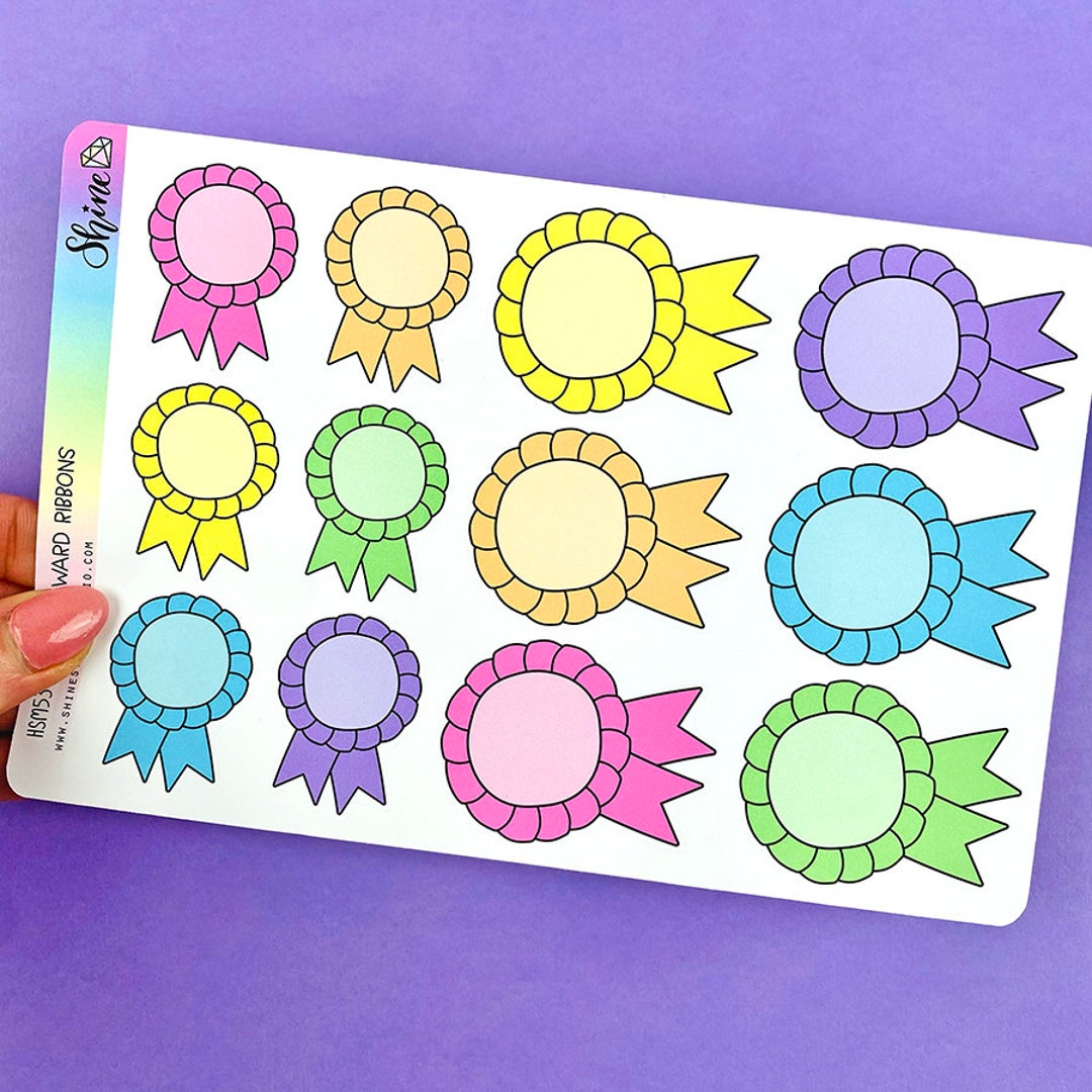 Blank Award Ribbons Stickers ECLP Happy Planner Recollections Bullet ...