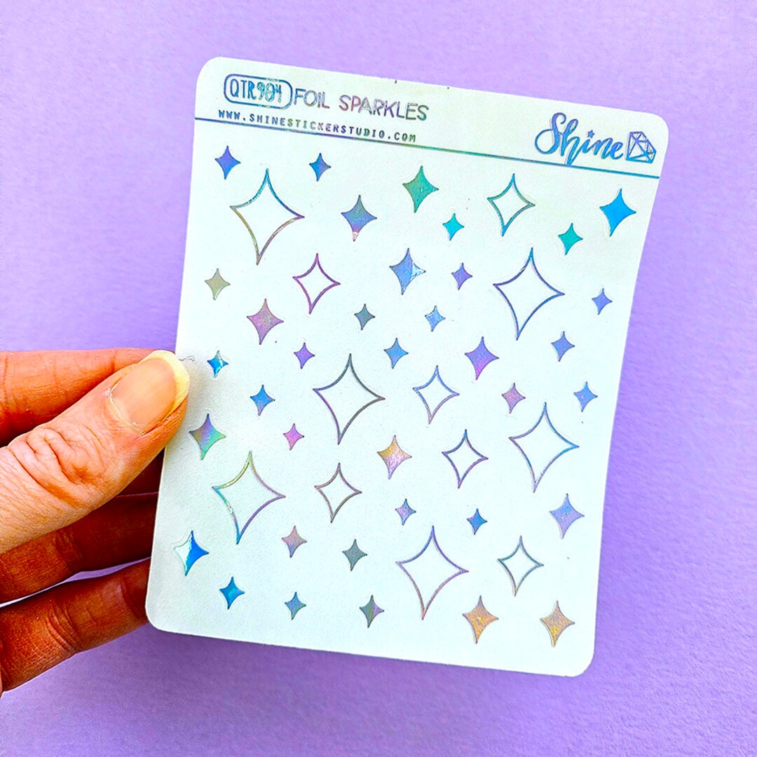 FOIL Clear Sparkles Stickers - Planner Stickers Cute Happy Planner ECLP ...