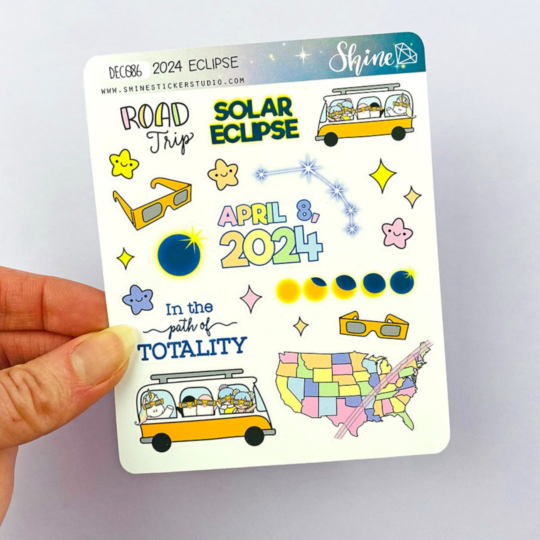 2024 Eclipse Deco Stickers Planner Stickers Happy Planner Life Planner ...