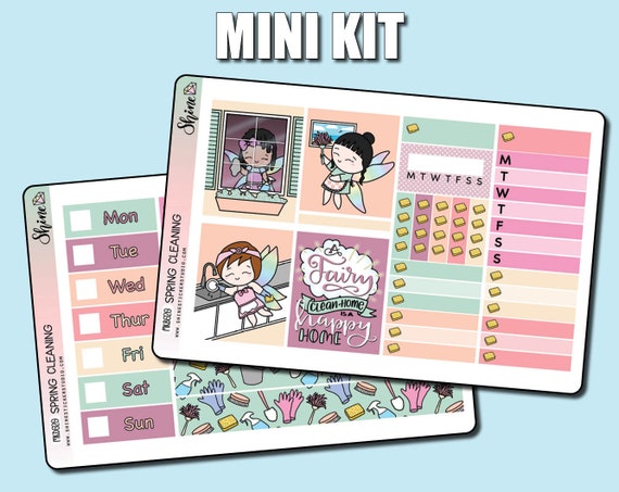 Spring Cleaning With the Faerie Girls Mini Sticker Kit Print | Etsy