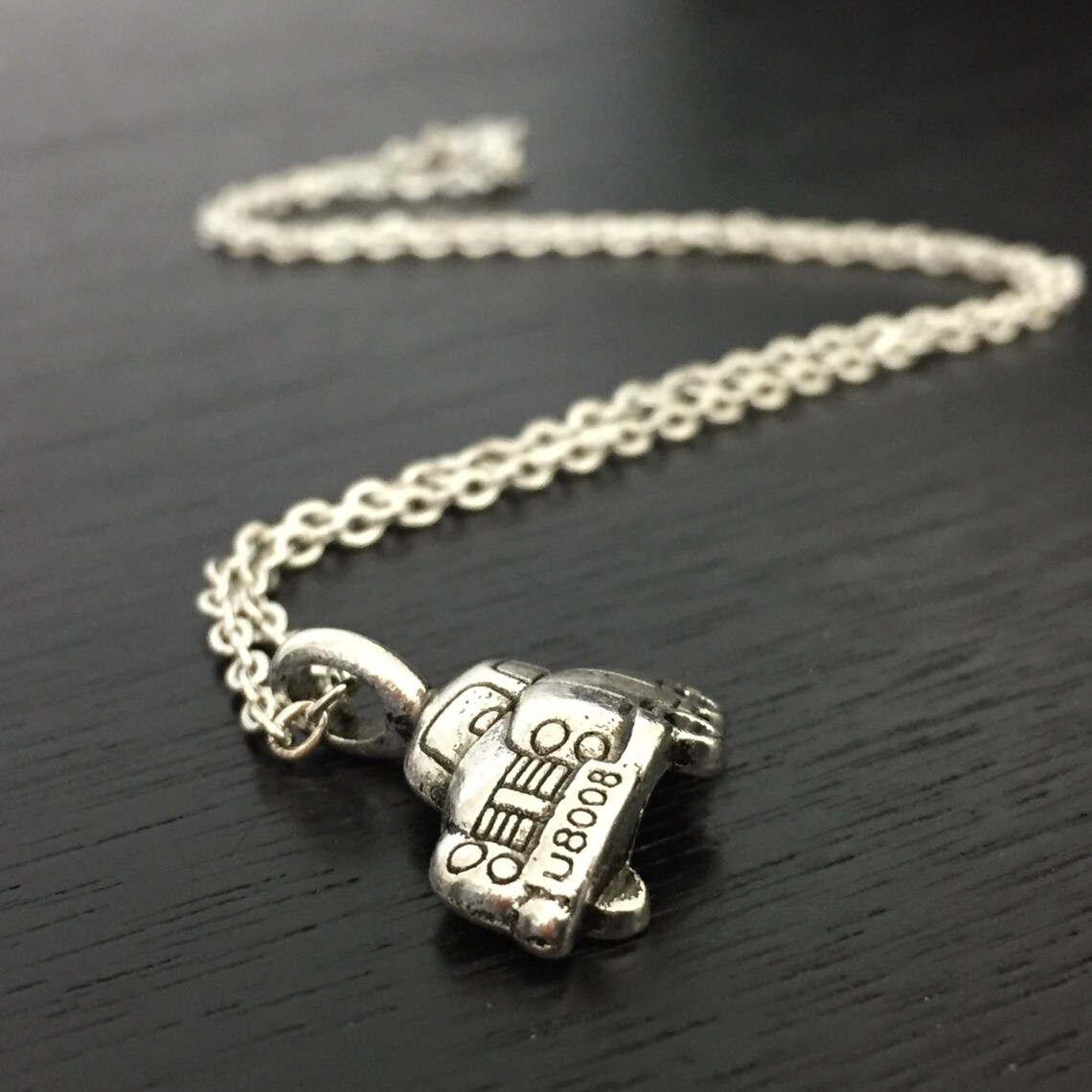 Silver Car Charm Necklace, Charm Jewelry, Car Lover, Automobile Pendant ...