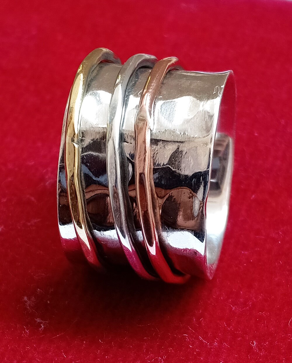 AAA Silber Spinner Ring Dreifarbige Messing Silber Kupfer | Etsy