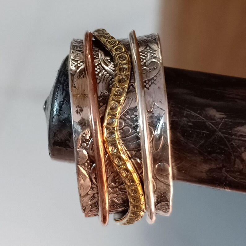 AAA Silver Spinner Ringtexture Designer Ringanxiety Ring - Etsy