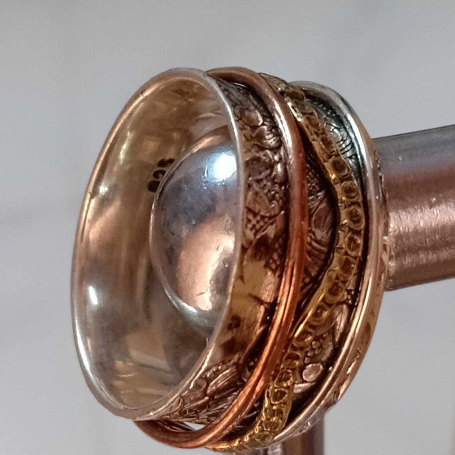 AAA Silver Spinner Ringtexture Designer Ringanxiety Ring - Etsy