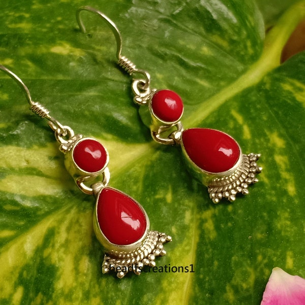 Coral Earrings - Etsy