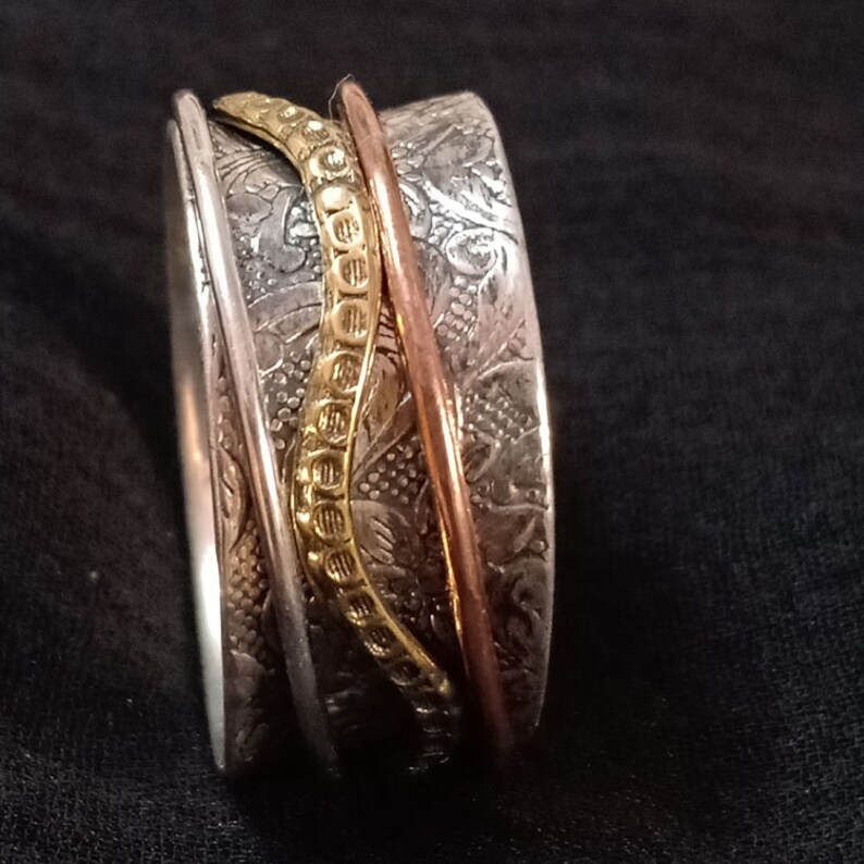 AAA Silver Spinner Ringtexture Designer Ringanxiety Ring - Etsy
